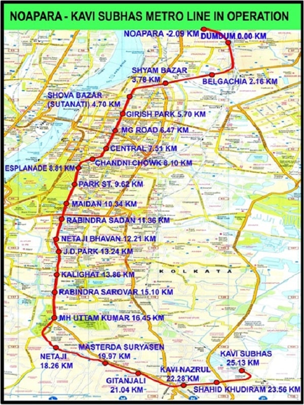 Kolkata Metro Map Kolkata Metro Map
