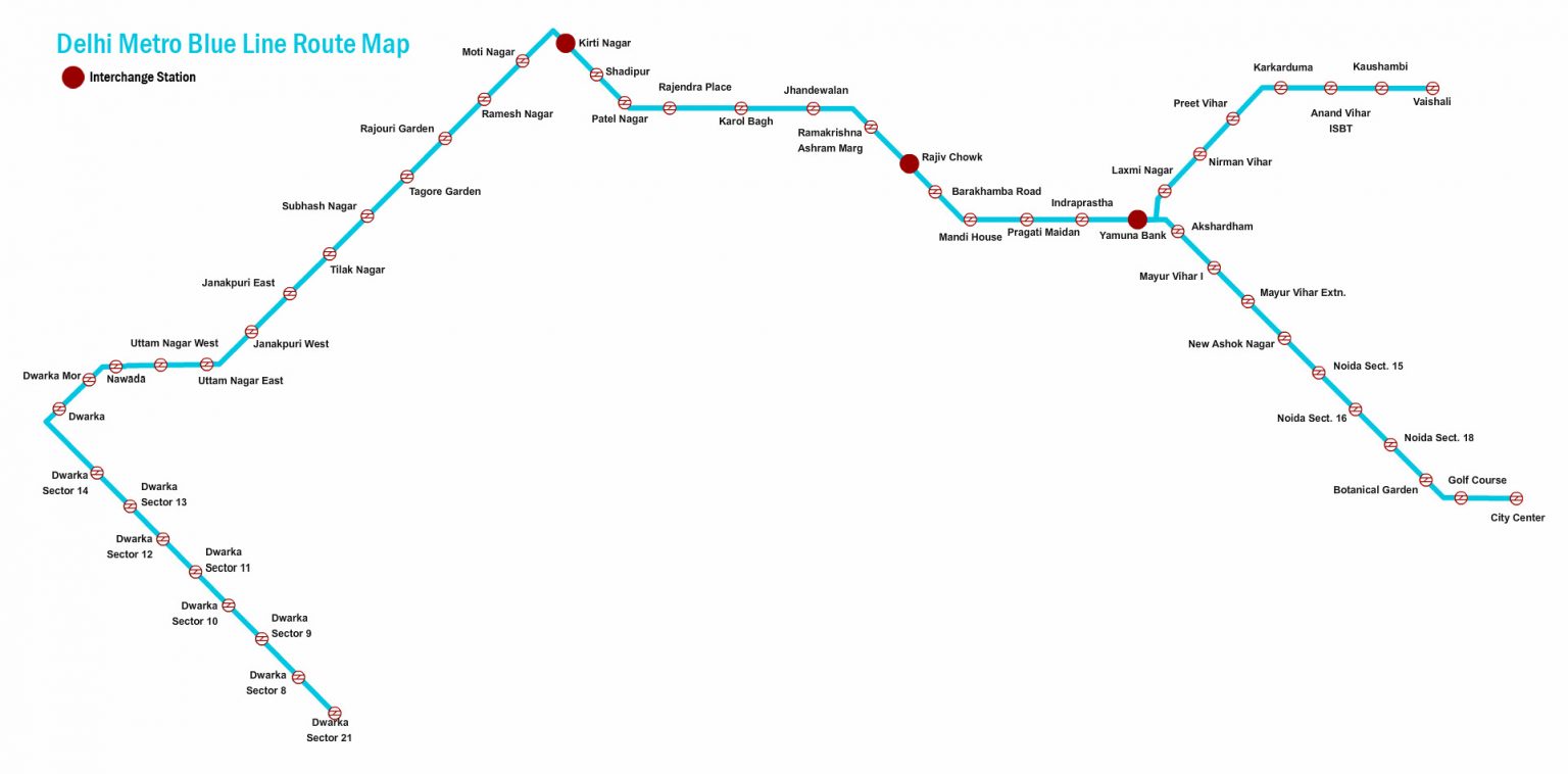 Delhi Metro Blue Line Map, Station, Timing, Nearby Attraction